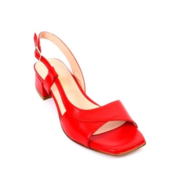 Vernissage | Shoes | Vernissage 2371 Red Leather Heel Slingback Sandals ...